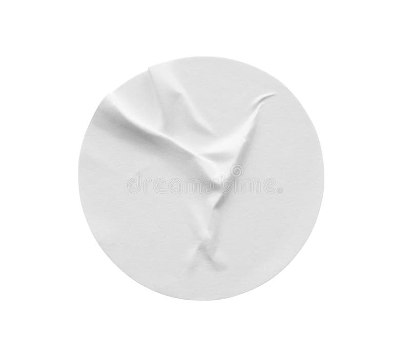 Blank White Round Paper Sticker Label Isolated on White Stock Photo ...