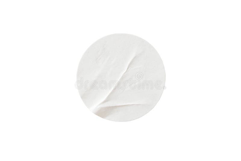 Blank White Round Paper Sticker Label Isolated on White Background ...