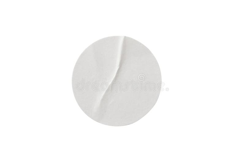 Blank White Round Paper Sticker Label Isolated On White Background ...