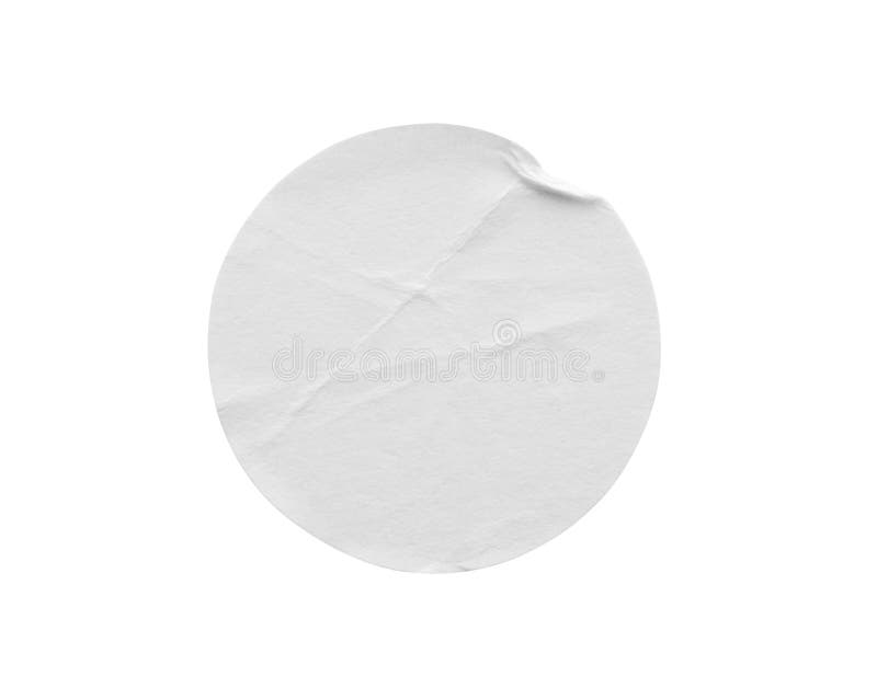 Blank White Round Paper Sticker Label Isolated on White Background with ...