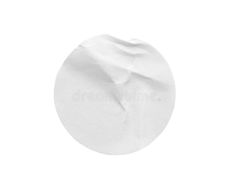Blank White Round Paper Sticker Label Isolated on White Background with ...