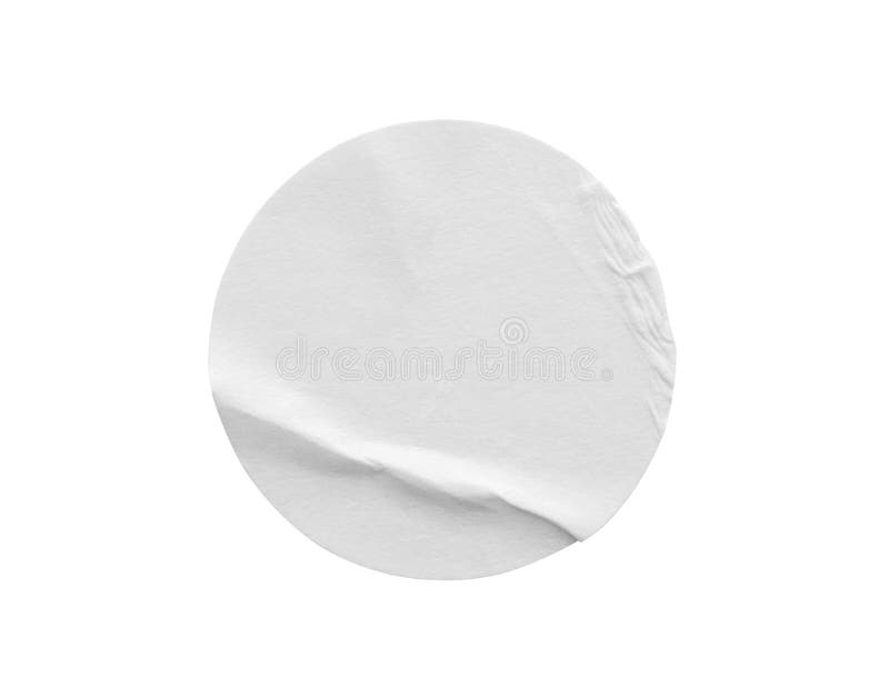Blank White Round Paper Sticker Label Isolated on White Background with ...