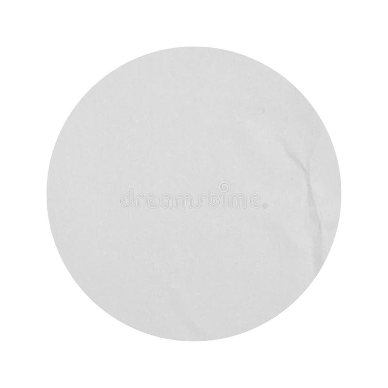 Blank White Empty Round Crumpled Paper Emblem Mockup Promotion Sticker ...