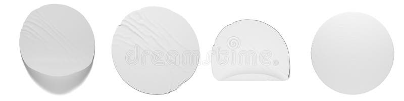 Blank White Round Paper Sticker with a Set of Labels, Isolated on a ...