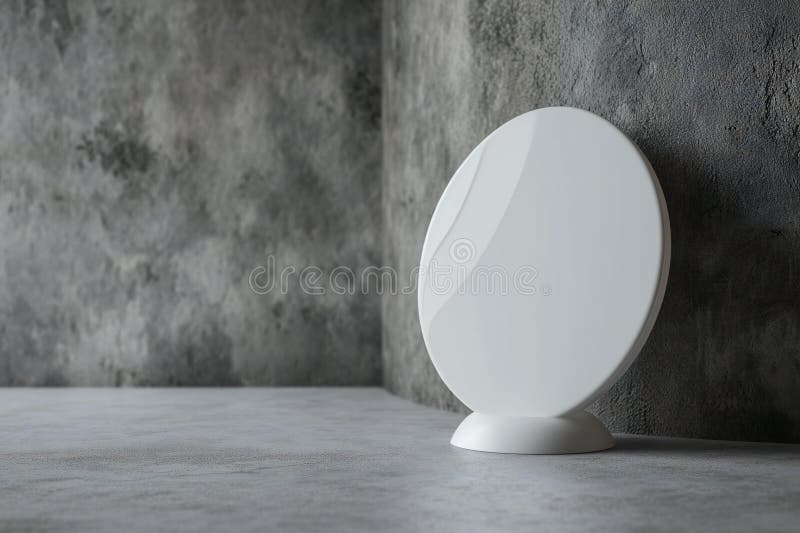 Blank White Round Stand on Concrete Floor Stock Illustration ...