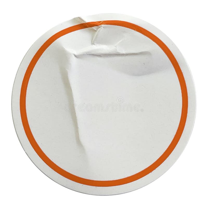 Blank White Round Sticker with Red Border and Crease Stock Illustration ...