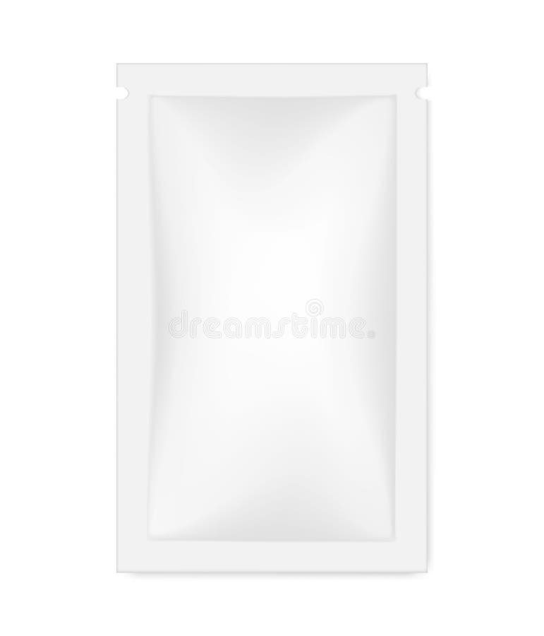 Blank White Sachet Packet Package Vector Mock-up. Small Pouch Template ...