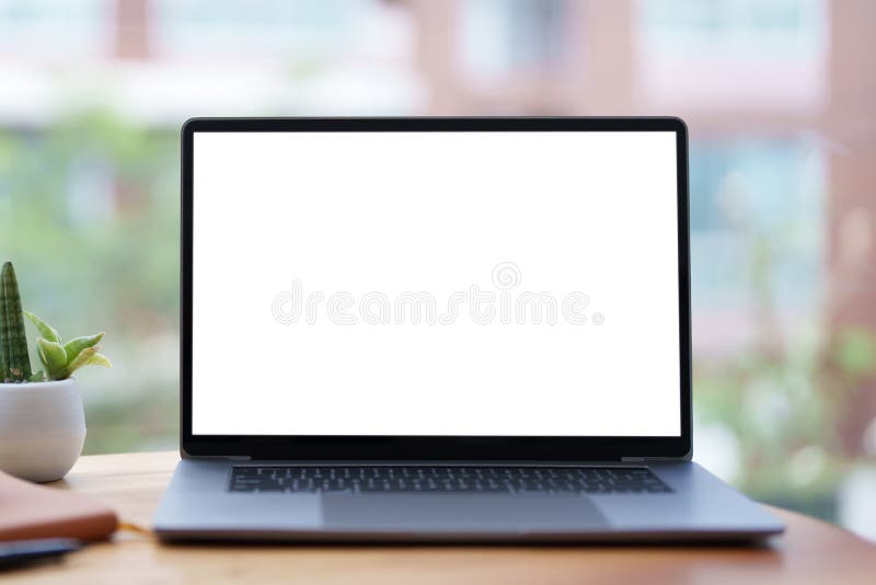 A Blank White Screen Computer Can Insert Text or Images Stock Image ...