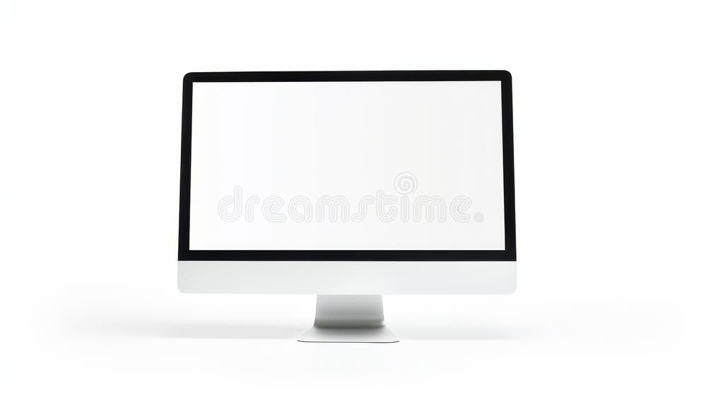 The Blank White Screen of a Computer Monitor is Isolated on a White ...