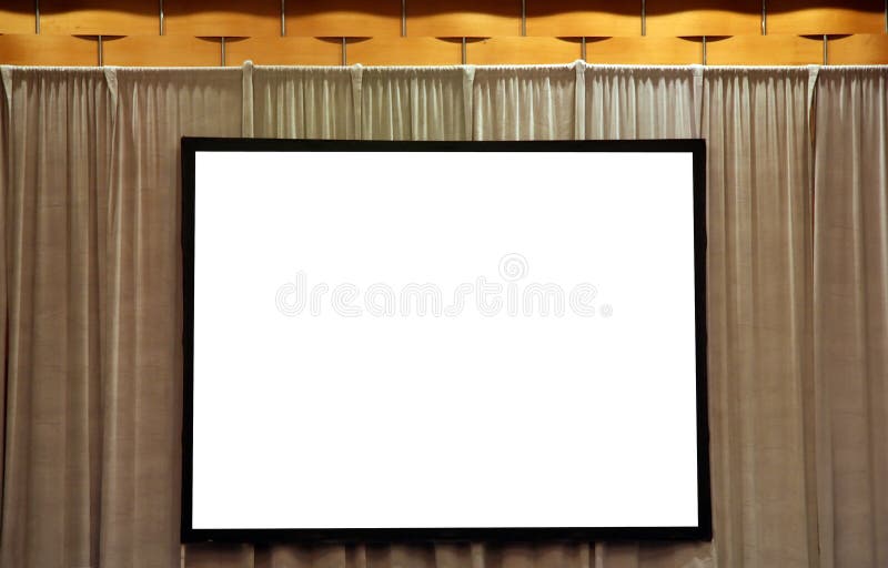 Blank White Screen for Presentation Stock Photo - Image of seminar ...