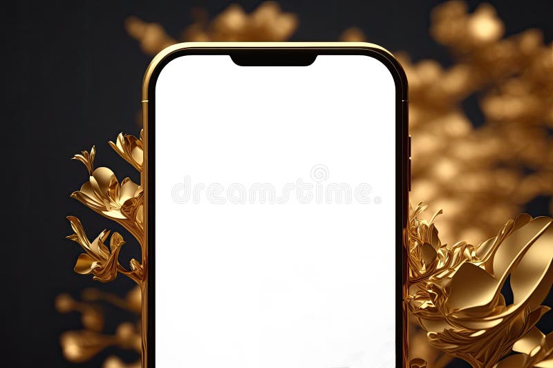 Blank White Screen Smart Phone Max Pro Realistic Vertical Mockup ...