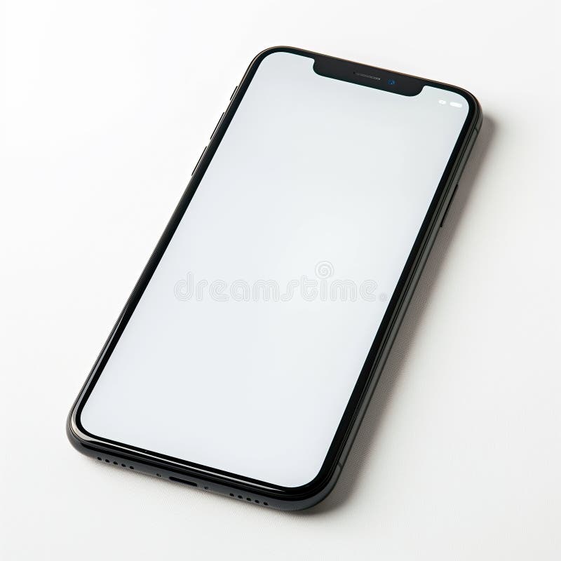 Blank White Screen Smartphone Stock Illustration - Illustration of ...