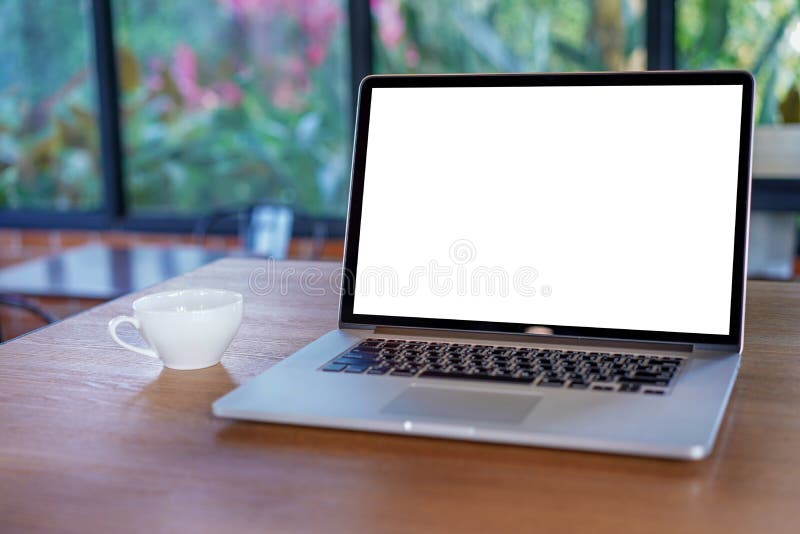 Blank White Screen Workspace, Laptop Computer Advertising Text M Stock ... Blank White Screen Workspace, Laptop Computer Advertising Text M Stock ...