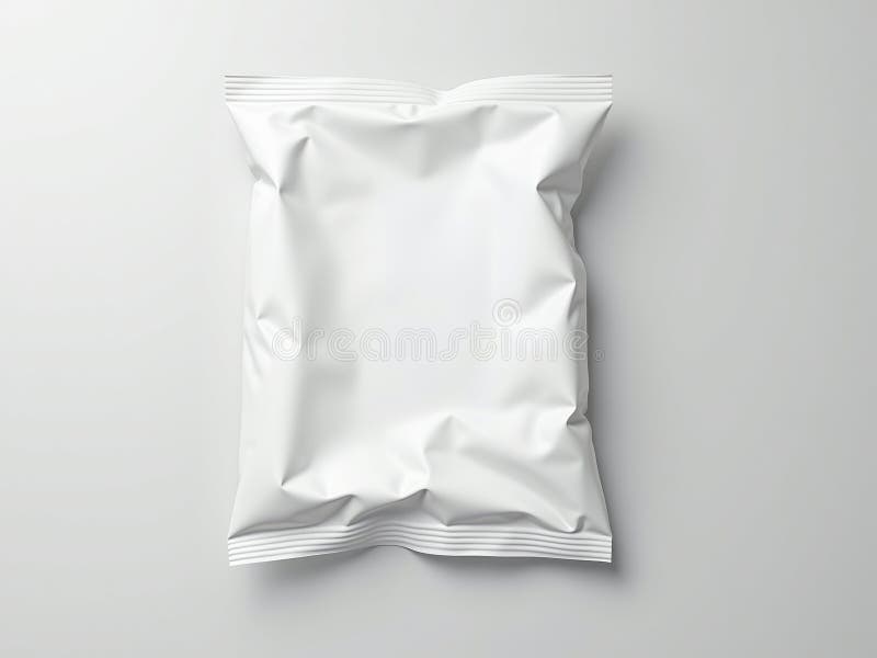 Blank White Sealed Package on a White Surface, Studio Shot. PP ...