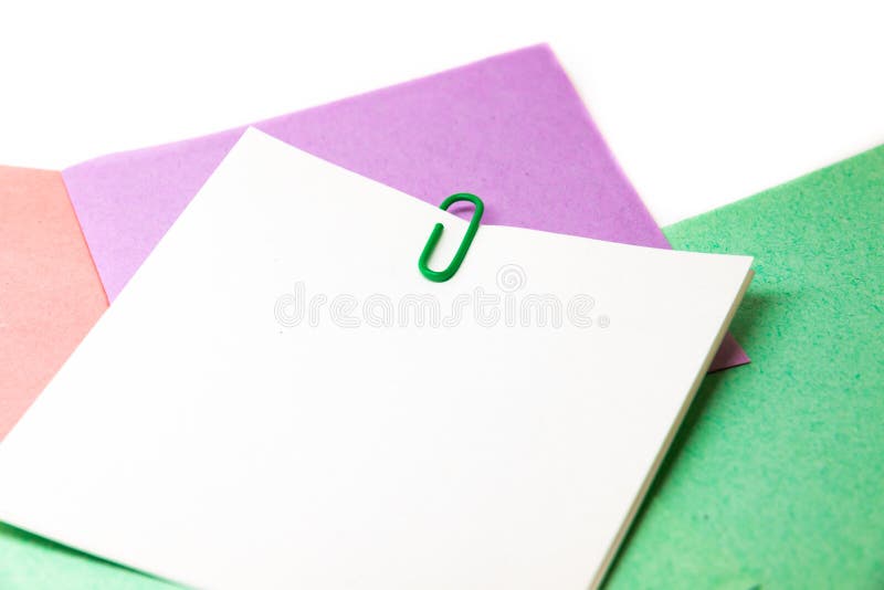 Blank with a White Sheet on a Colored Background, Office Supplies on a ...