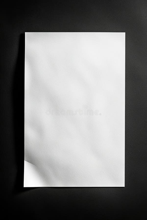 Blank White Sheet on Dark Surface Offering Contrast and Texture Stock ...