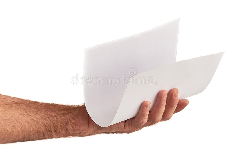 A Blank White Sheet in a Man& X27;s Hand, Copy the Space Stock Image ...