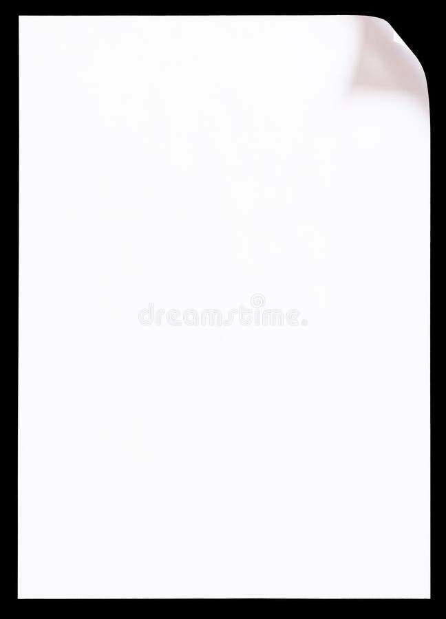 Blank white sheet of paper stock illustration. Illustration of piece ...