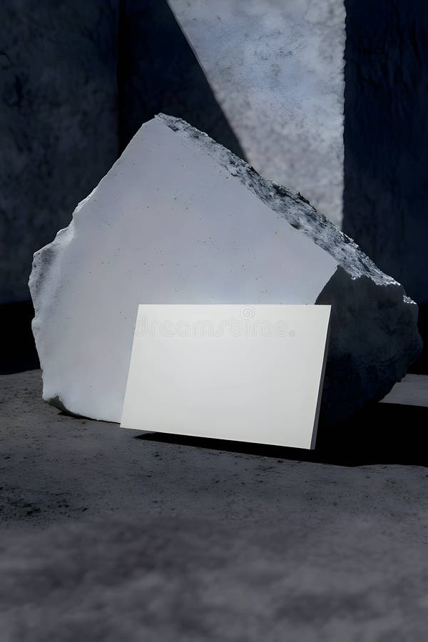 A White Sheet, a Blank Sheet of Paper on a Background of a Large Stone ...