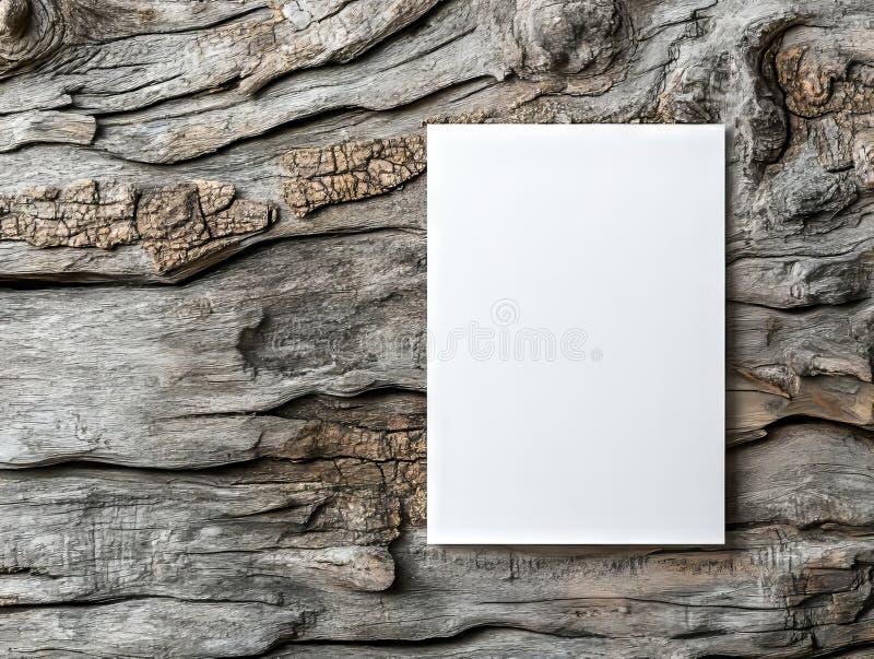 A Blank White Sheet of Paper on a Wooden Surface Stock Image - Image of ...