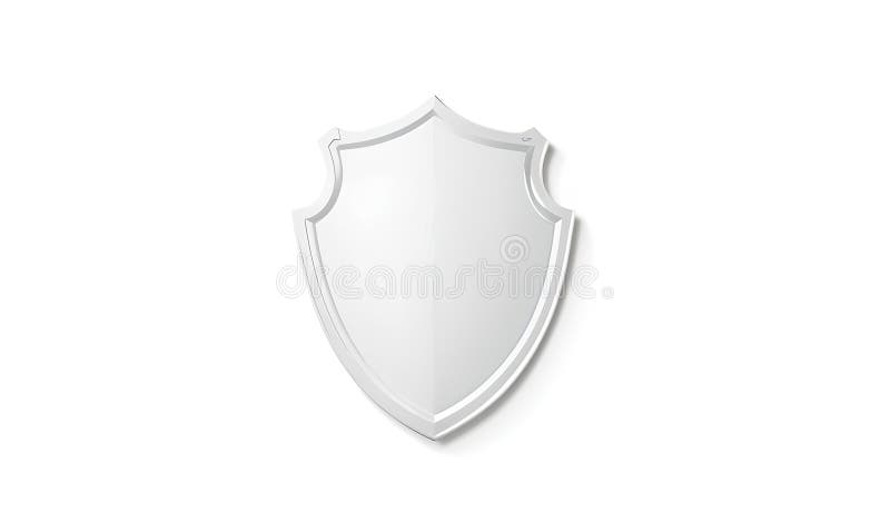 Blank White Shield Embroidered Patch Mockup Lying, Front View. Stock ...