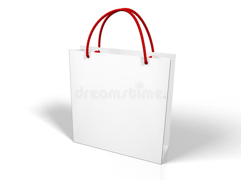 Blank white shopping bag stock illustration. Illustration of ...