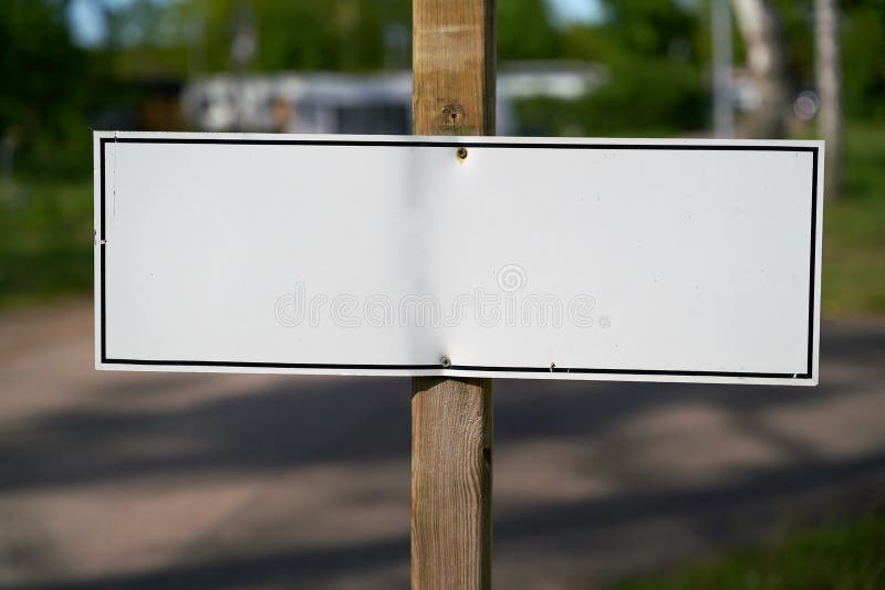 Blank White Sign with Text Space Stock Photo - Image of access, label ...