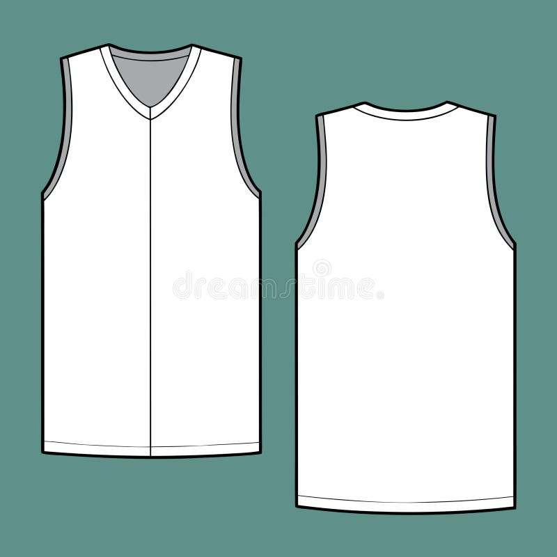 Blank White Sleeveless Shirt Template - V-Neck Design Mockup (Front and ...