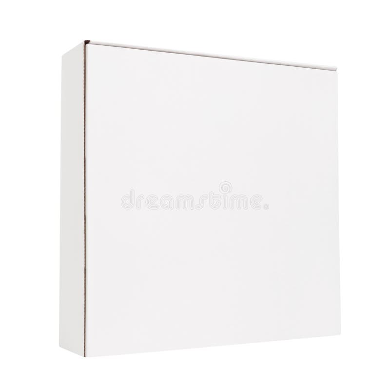 Blank White Slim Box Isolated on White Background Stock Photo - Image ...