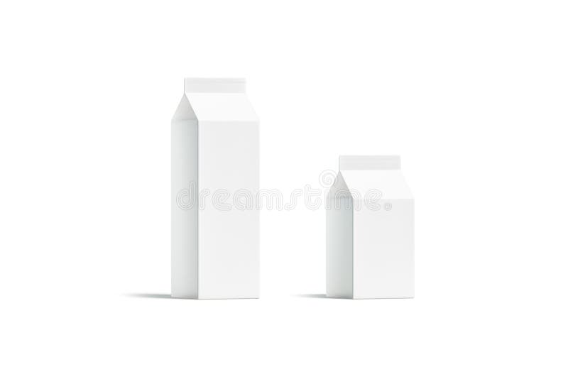 Blank White Small and Big Milk Pack Mockup Set, Isolated Stock ...