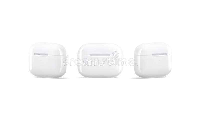 Blank White Small Headphones Case Mockup, Front and Side View Stock ...