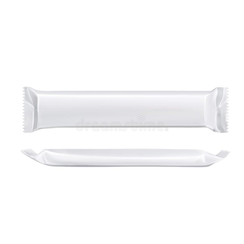 Blank White Snack Bar Packaging Wrapper Mockup. Vector Stock Vector ...