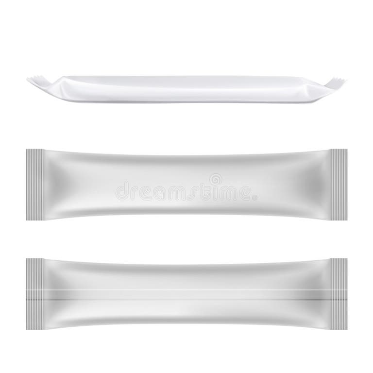 Blank White Snack Bar Packaging Wrapper Mockup. Vector Stock Vector ...