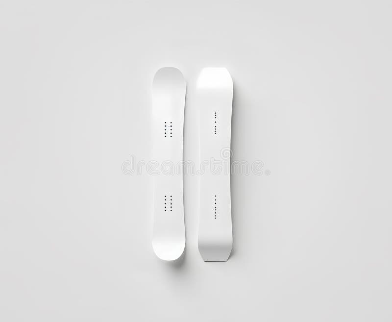 Blank White Snowboard Design Mockup Isolated, Front and Back Side View ...