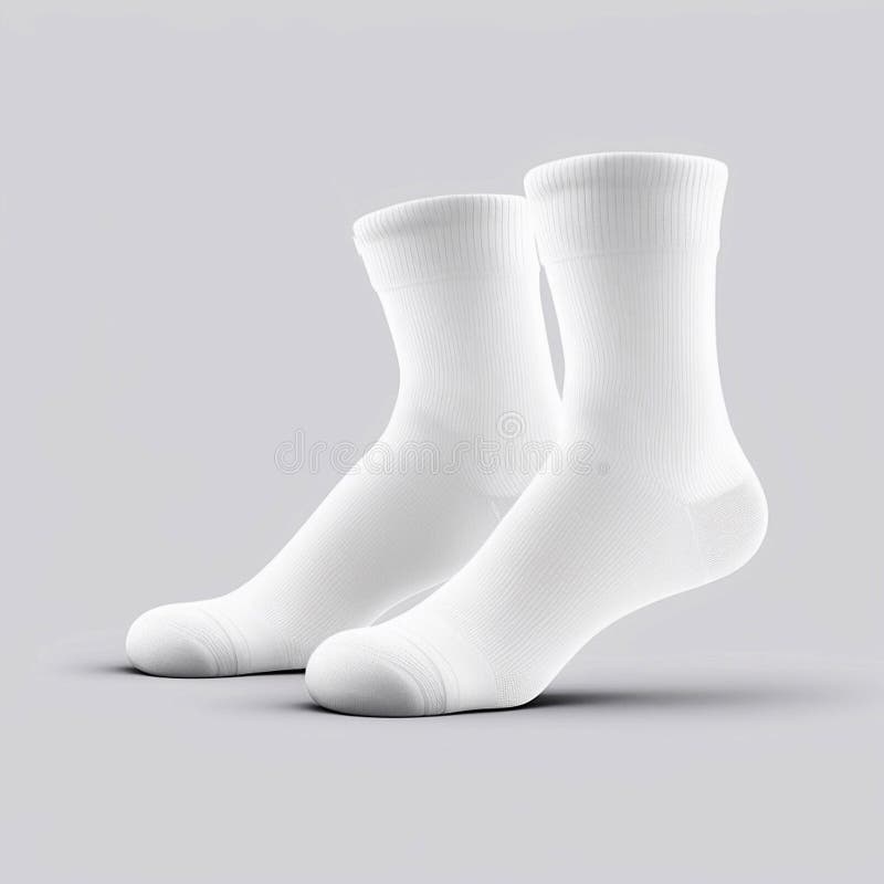 Blank White Socks Mockup Template Front and Back, Generative AI Stock ...