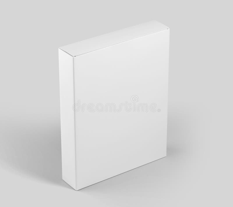 Blank White Software Box Mockup, Medium Size Cardboard Package Box, 3d ...