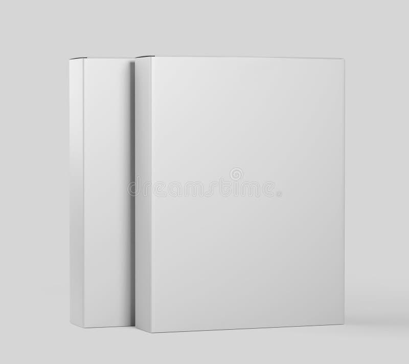 Blank White Software Box Mockup, Medium Size Cardboard Package Box, 3d ...