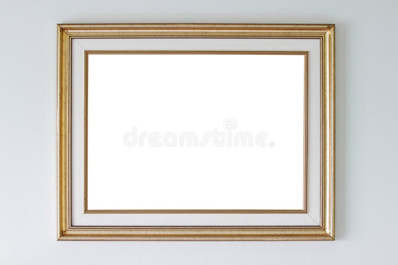 Blank White Space of Golden Frame Stock Photo - Image of museum ...