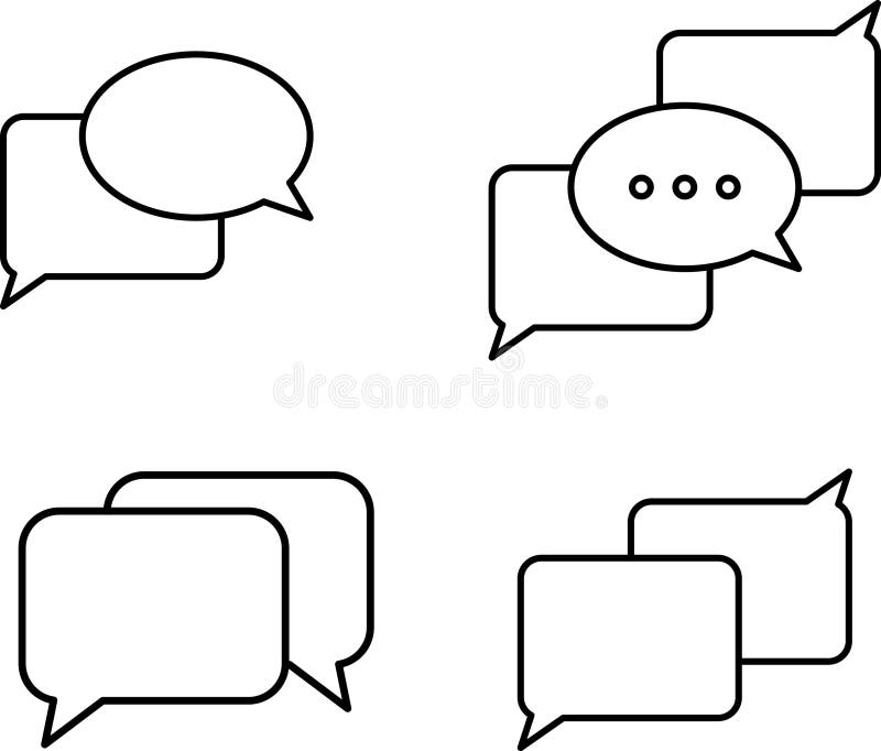 Blank White Speech Bubble in Flat Design, Chatting Box, Message Box ...