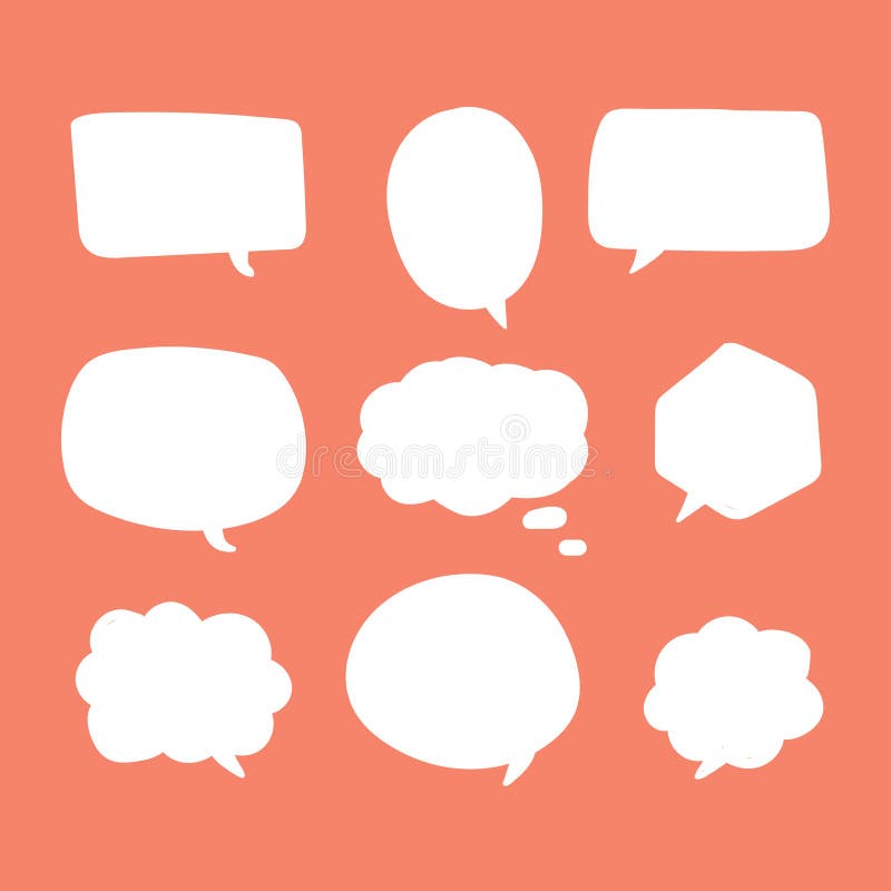 Blank White Speech Bubbles. Thinking Balloon Talks Bubbling Chat ...