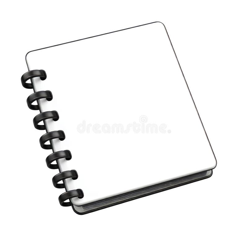 Blank White Spiral Bound Notebook with Black Binding Paper Notepad Open ...