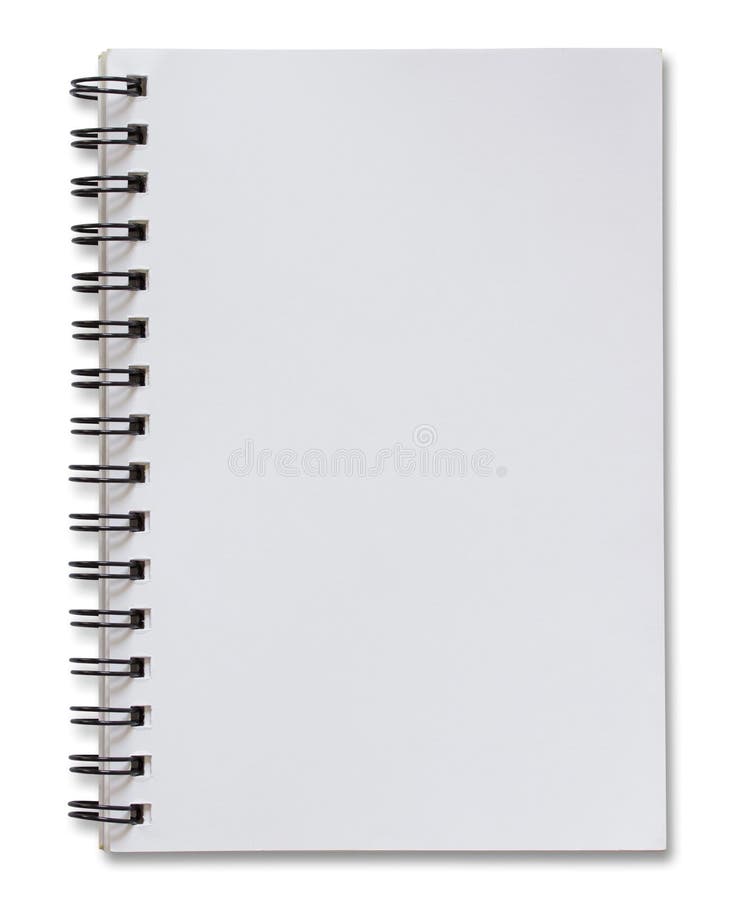 Blank White Spiral Notebook Isolated on White Stock Photo - Image of ...