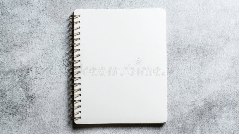 Blank White Spiral Notebook on Light Grey Background in High-resolution ...