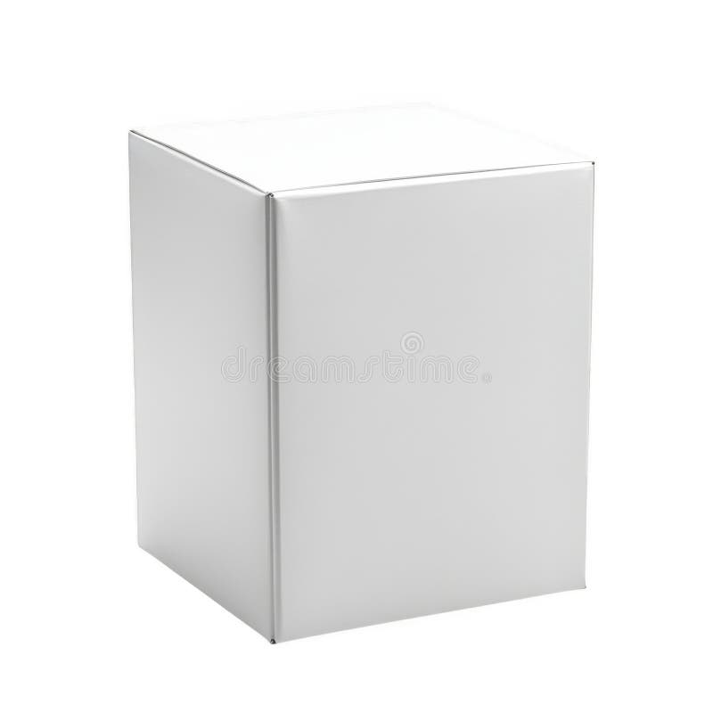 Blank White Square Box Packaging Isolated on Transparent Background ...