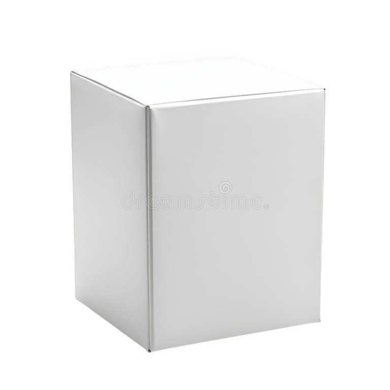 Blank White Square Box Packaging Isolated on Transparent Background ...