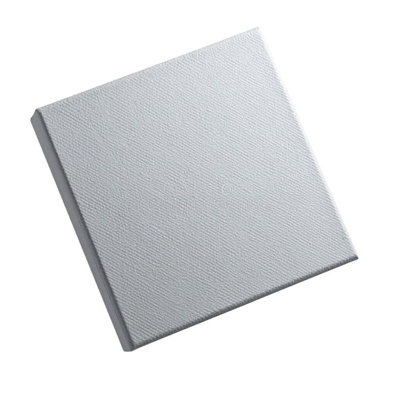 Blank White Square Canvas Floating on Transparent Background Stock ...