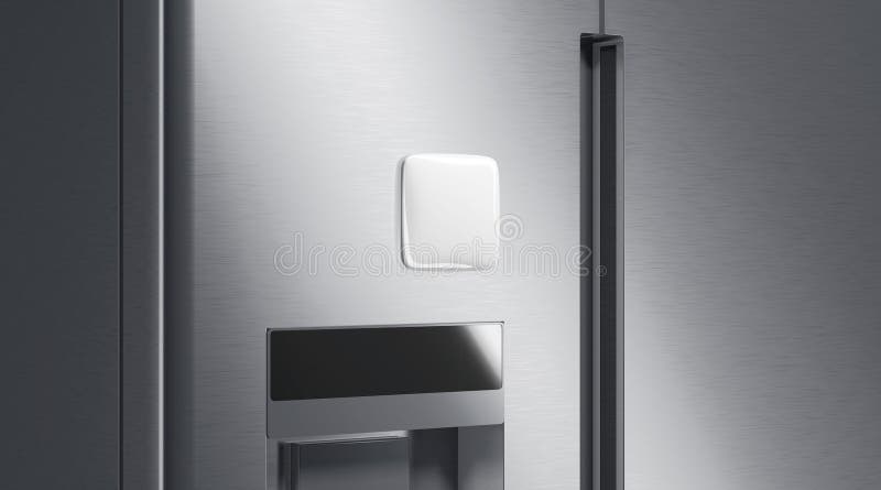 Blank White Square Magnet on Fridge Mockup, Front View Stock ...