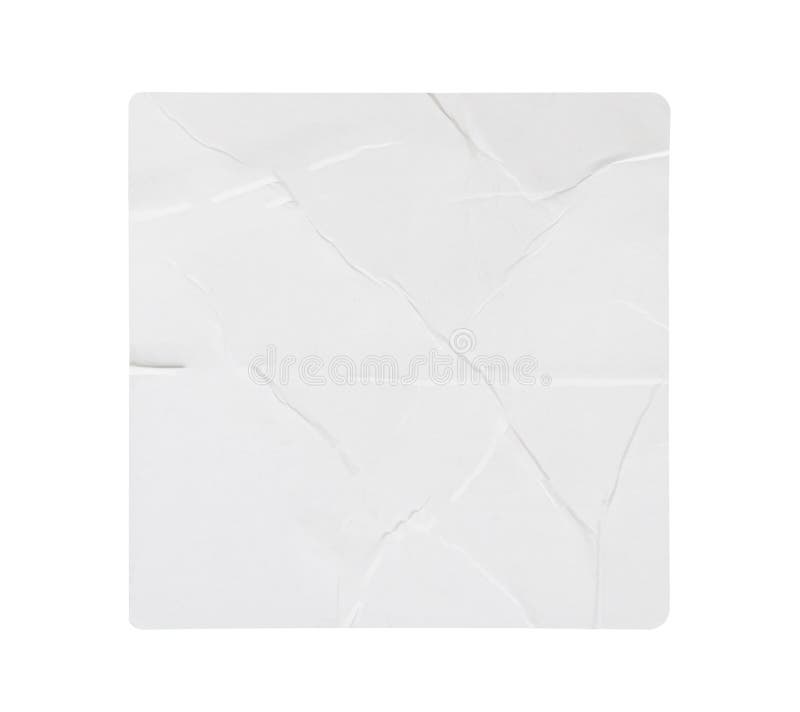 Blank White Square Paper Sticker Label Isolated on White Background ...