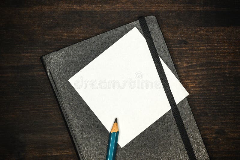 Blank White Square Shaped Note Paper on Notebook As Mockup Copy Space ...