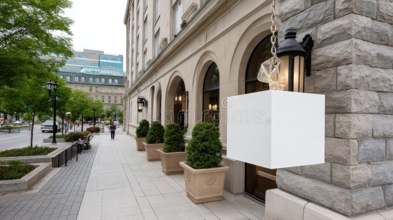 Green Square Sign Mockup Urban Setting Stock Photos - Free & Royalty ...